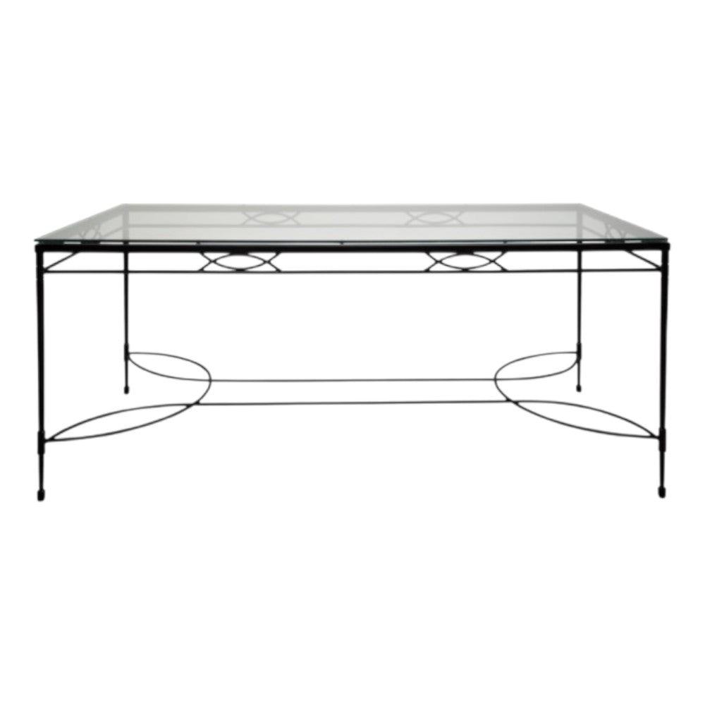 Amalfi Glass Top Dining Table in Slate