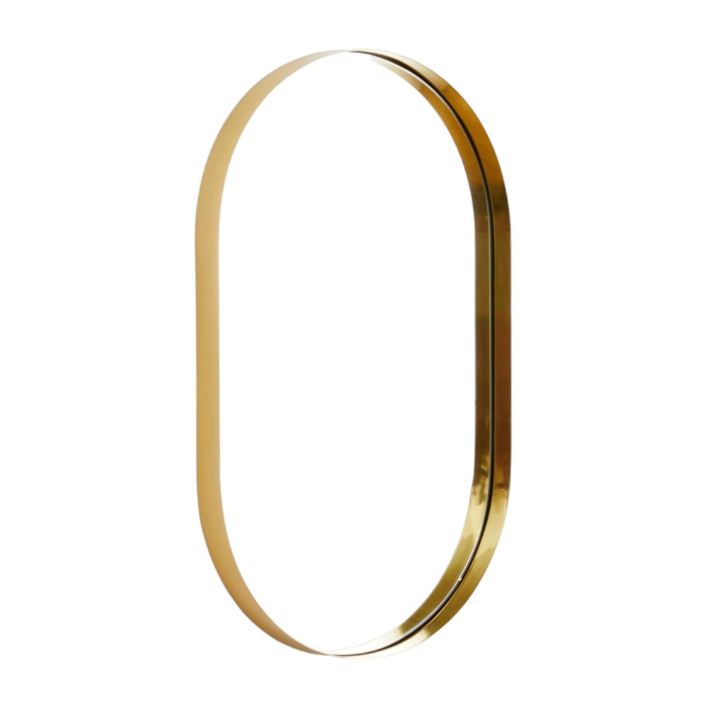 Rejuvenation Deep Frame Pill Mirror in Aged Brass