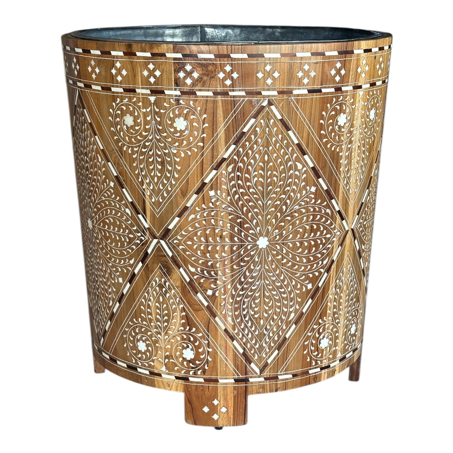 Large Wood and Bone Planter