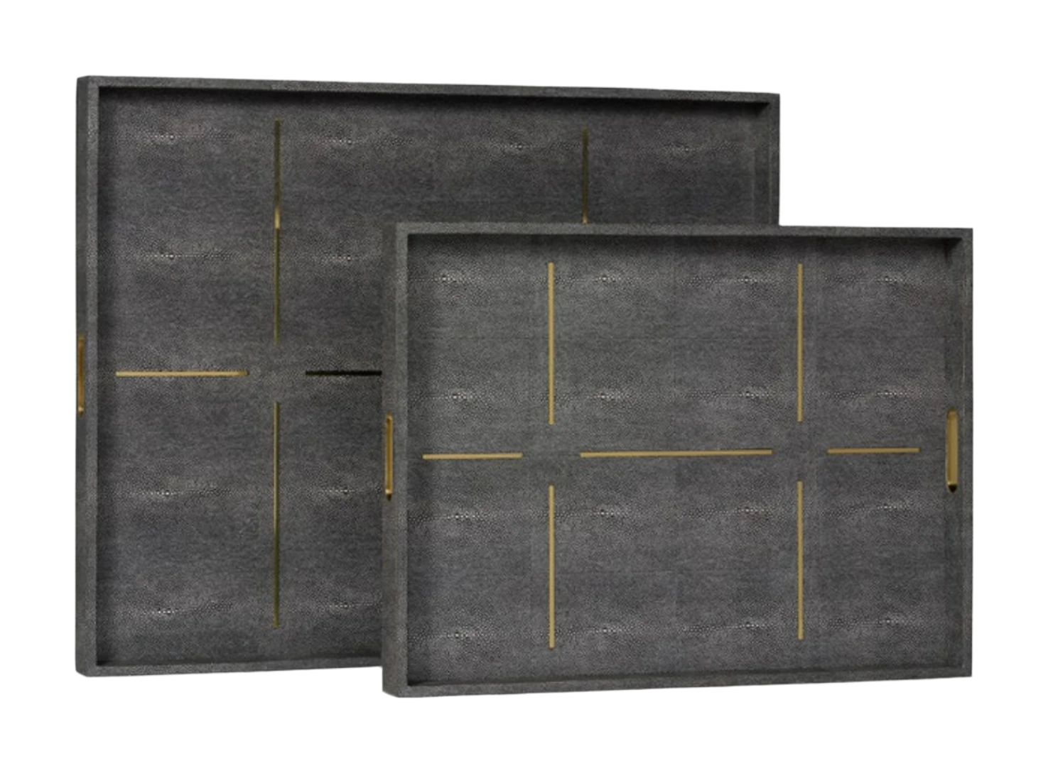 Made Goods Daina Cool Gray Shagreen Large Tray